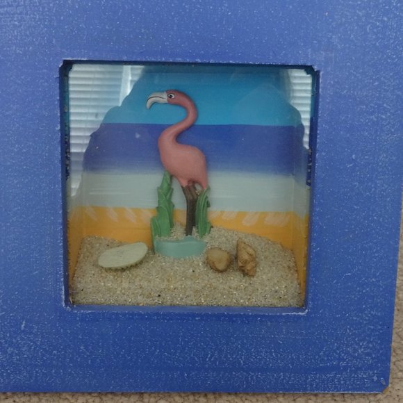 Wall Decor | 3d Purple Woodframed Enclosed Flamingo Wall Hanging Real ...